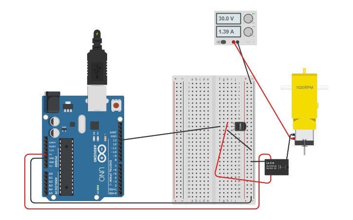 Circuit design Relay - Tinkercad