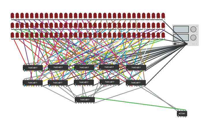 Circuit design Multiplex With 100 Leds - Tinkercad