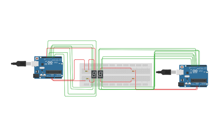 Circuit design DOUBLE 7 Segment Display - Tinkercad