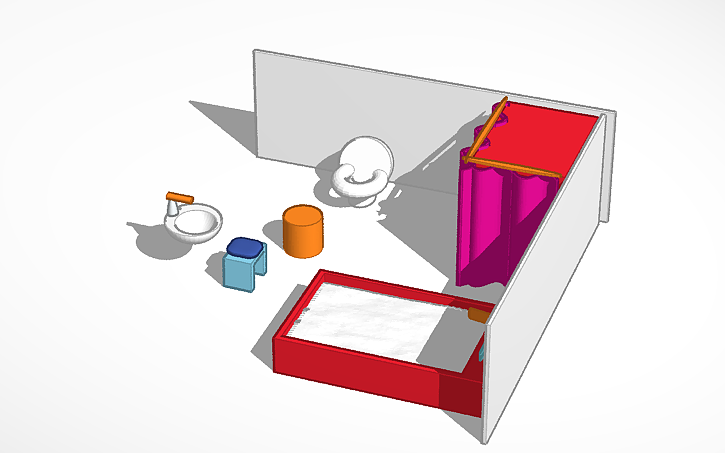 3D design Bathroom - Tinkercad