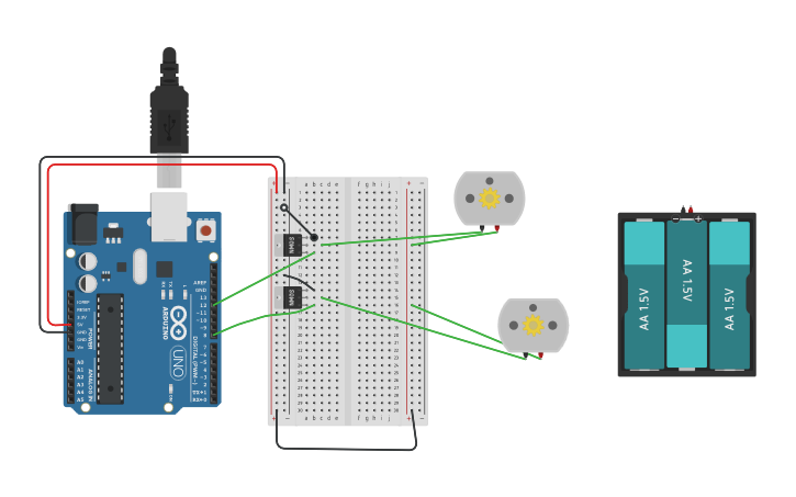 Circuit design Vibration Motor Control with Button - Tinkercad
