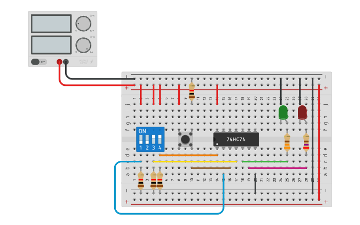 Circuit Design 7474 Flip Flop D Tinkercad