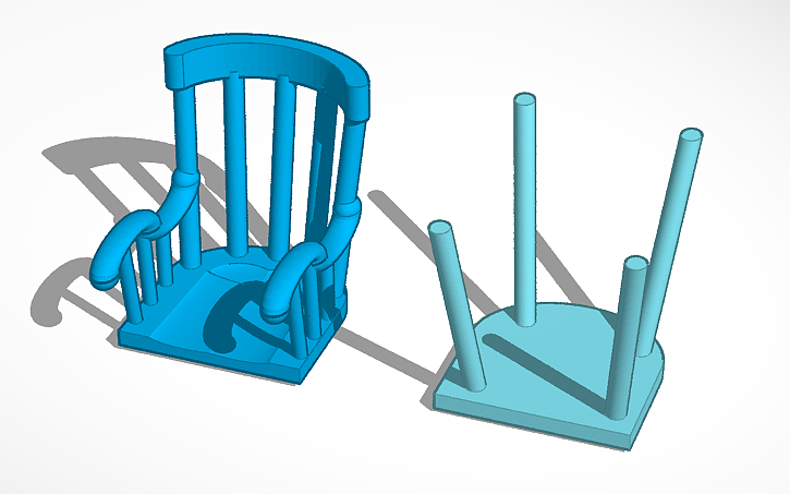 3D design CC simple chair 5-21 | Tinkercad