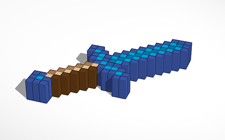 3D design Diamond sword (pixeld) - Tinkercad
