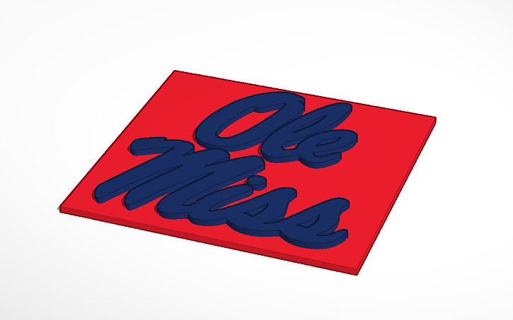 3D design Copy of Ole Miss Logo - Tinkercad