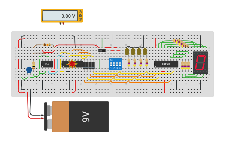 Circuit Design 4 Bits Digit Counter 0 To 9 Broken Need Help Tinkercad