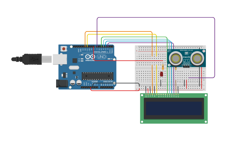 Circuit design Connexion simple d'un LCD | Tinkercad