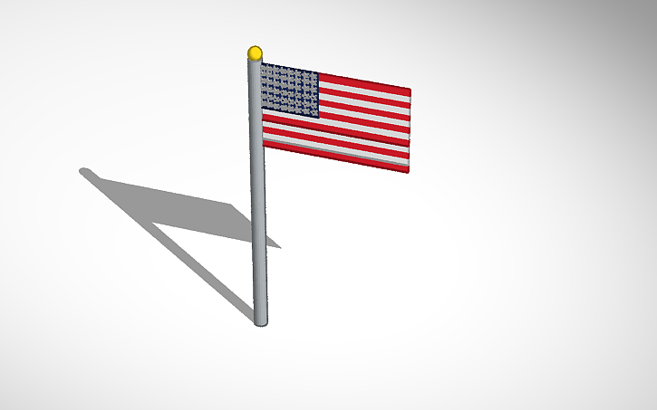 3D design American flag - Tinkercad