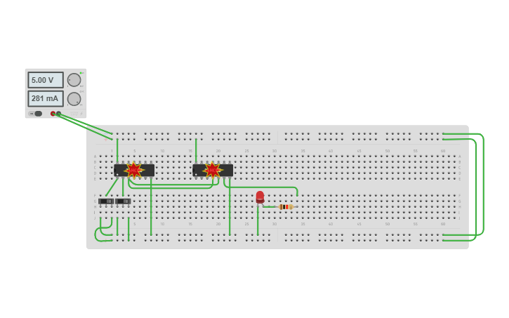 Circuit design Circuito AND usando NAND | Tinkercad