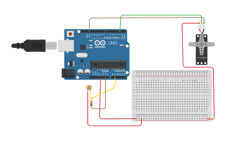 Circuit design PHOTORESISTOR - Tinkercad