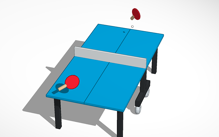 3D design Ping Pong Table - Tinkercad