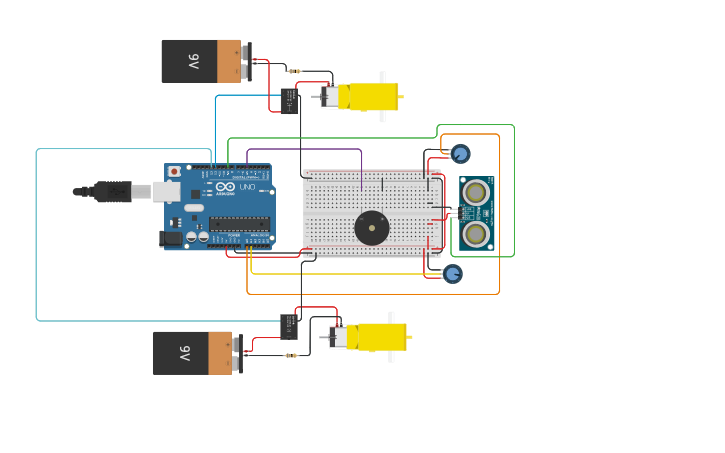 Circuit design Robô segue linha - Tinkercad
