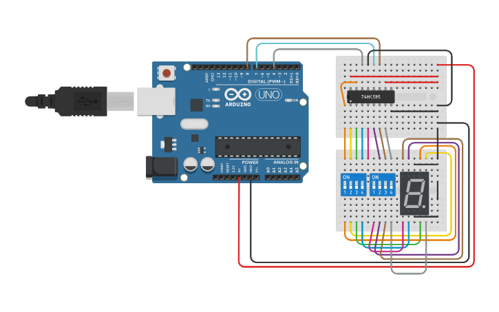 Circuit design Copy of Run Seven Segment Display with Shift Register ...