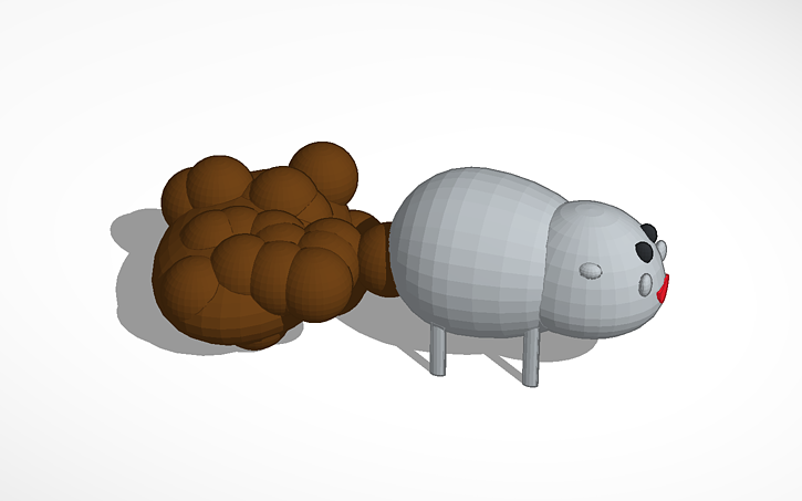 3D design Pooping Hippo - Tinkercad