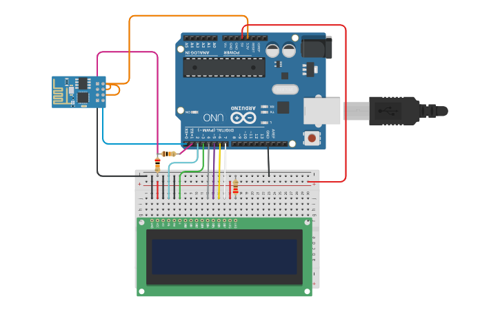Circuit design WEB API OpenWeather - Tinkercad