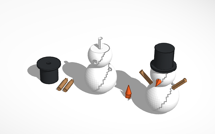 3D design Snowman | Tinkercad