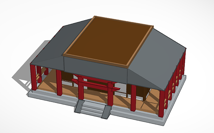 3D design Japanese architecture - Tinkercad