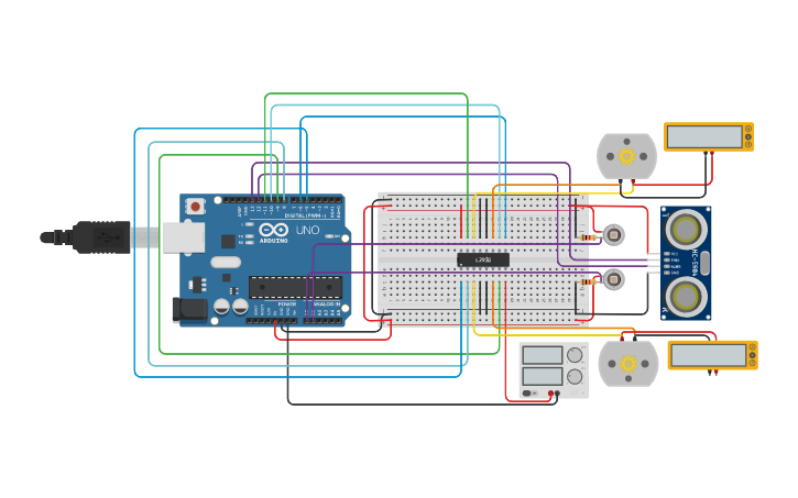 Circuit design Sirkuit Robot | Tinkercad
