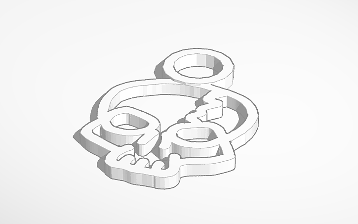 3D design skeleton key chain - Tinkercad