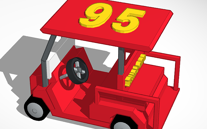 3D design Lightning Mcqueen golf cart | Tinkercad
