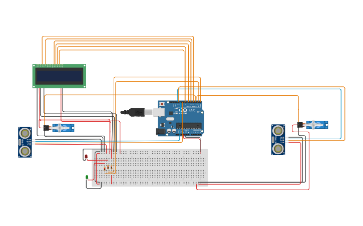 Circuit design Parking Lot - Tinkercad