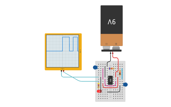 Circuit Design 555 1hz Oscillator Tinkercad