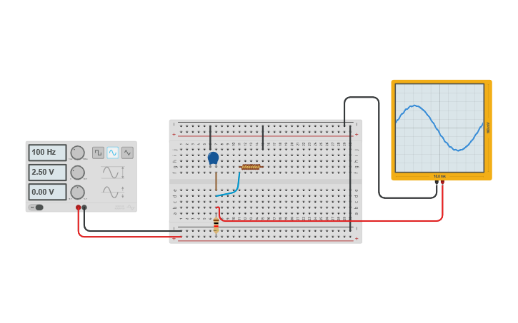 Circuit design CEN201 Phase 2 Parallel RLC Circuit - Tinkercad