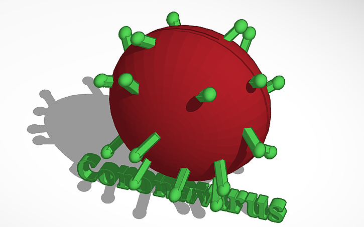 3D design Coronavirus Standing Up | Tinkercad