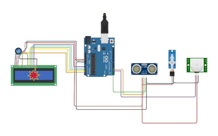 Circuit design smart waste management system - Tinkercad