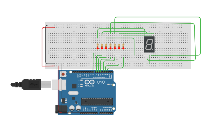 Circuit design 7 SEGMENTOS - Tinkercad