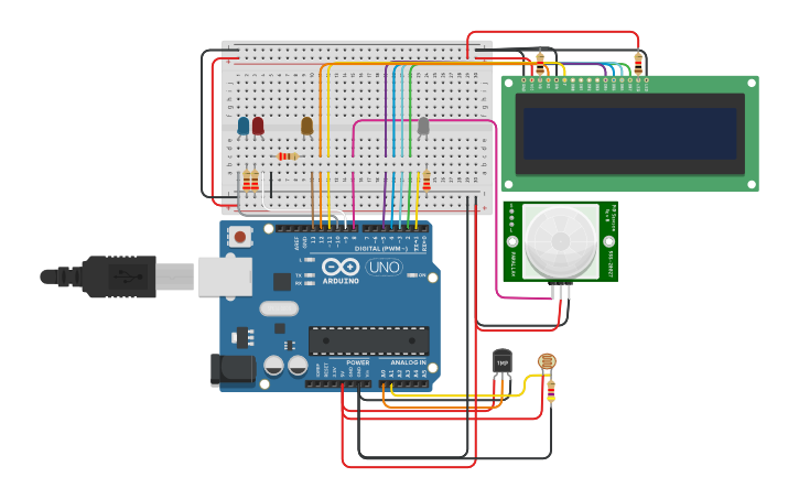 Circuit design Smart Home System - Tinkercad