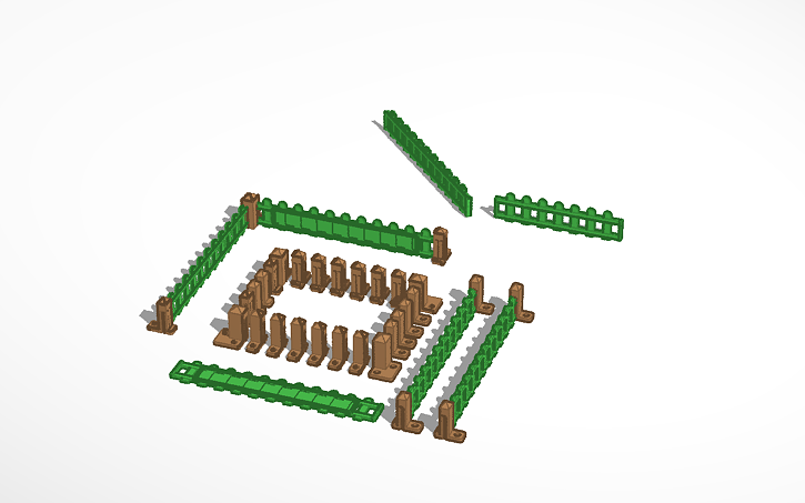 3D design Subbuteo Fences - Tinkercad