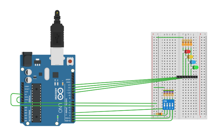 Circuit design arduino y targeta i/o | Tinkercad