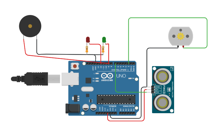 Circuit design Automatic Hand Sanitizer - Tinkercad