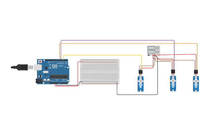 Circuit Design Servomotores Tinkercad