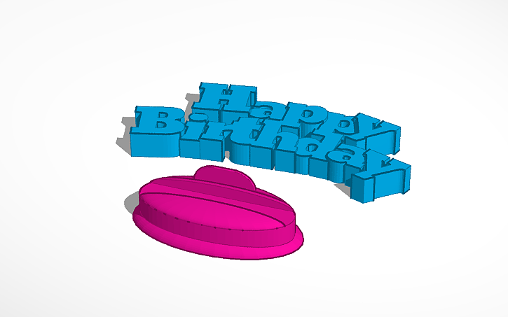 3D design Happy Birthday Gift Card Holder - Tinkercad