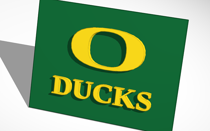 3D design Oregon Ducks Logo - Tinkercad