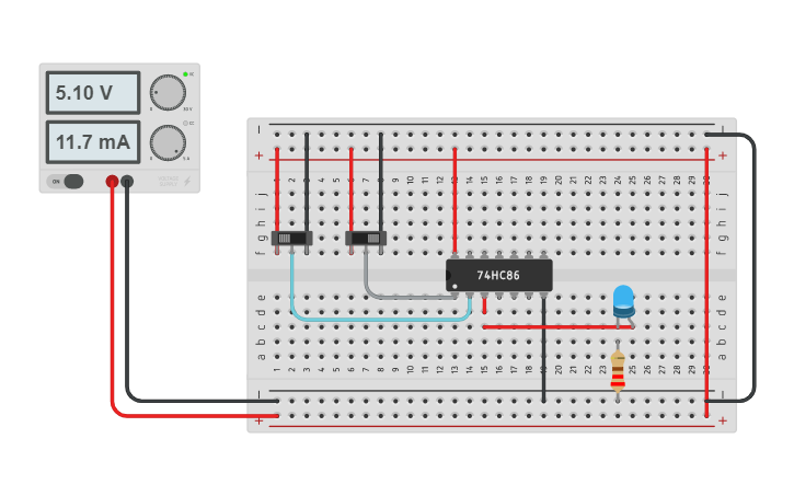Circuit design Two Way Switch | Tinkercad