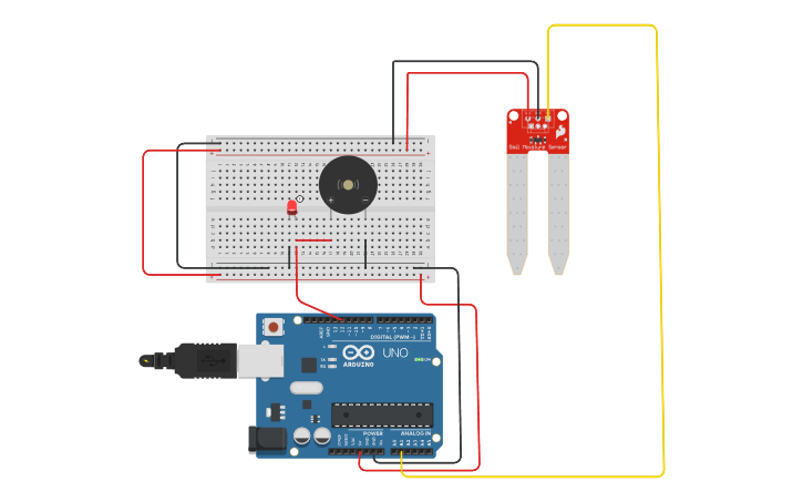 Circuit design Soil moisture sensor - Tinkercad