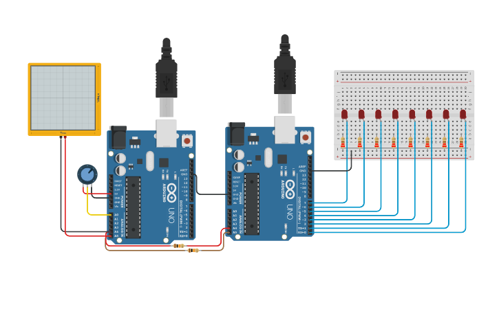 Circuit Design Protocolo I2c Com 2 Arduinos Tinkercad 3590