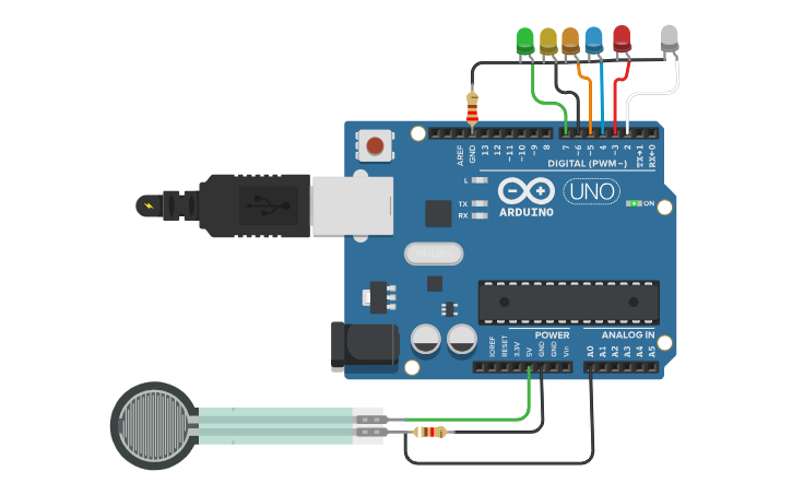 Circuit Design Force Sensor Tinkercad