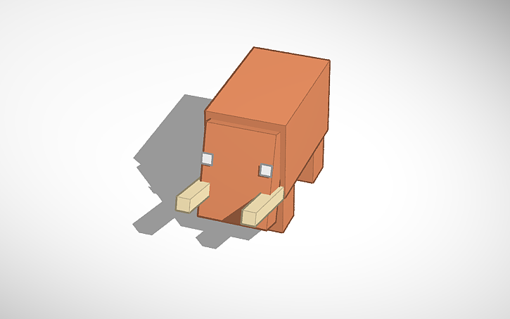 3D design Minecraft hoglin - Tinkercad
