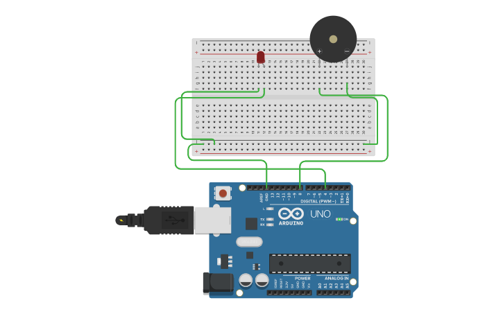 Circuit design Alarm system - Tinkercad