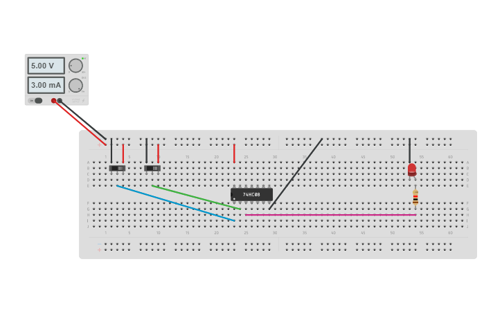 Circuit design AND gate circuit | Tinkercad