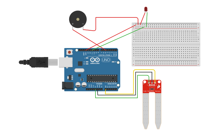 Circuit design soil sensor - Tinkercad