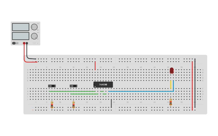 Circuit design AND gate(with universal gates) | Tinkercad
