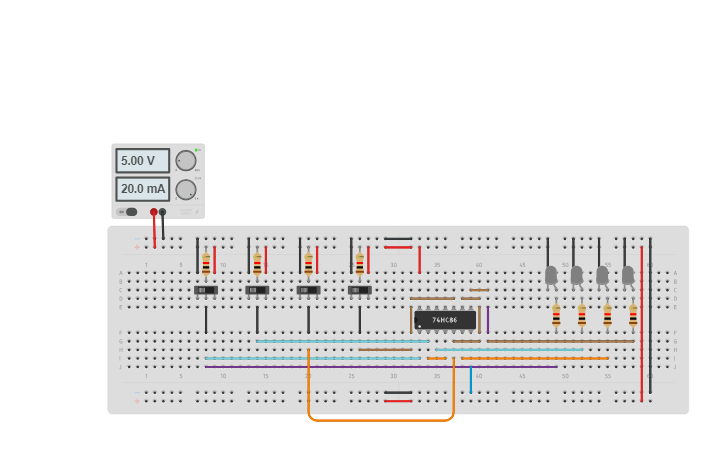 Circuit design AST 122 - PORDALISA - BIT I-B - CIRCUIT NO. 1 - Tinkercad