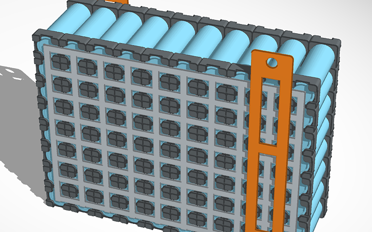 3D design 18650 battery pack - Tinkercad