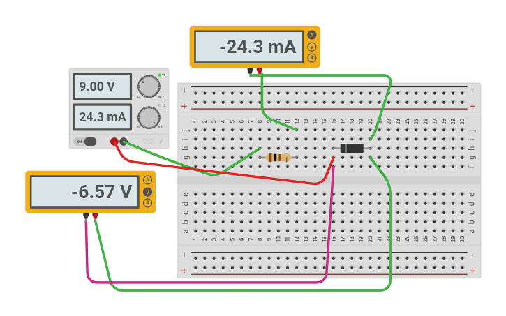 Circuit design Zener diode -reverse biased - Tinkercad Circuit design Zener diode -reverse biased - Tinkercad