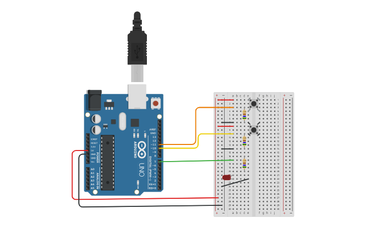 Circuit design serial motor - Tinkercad